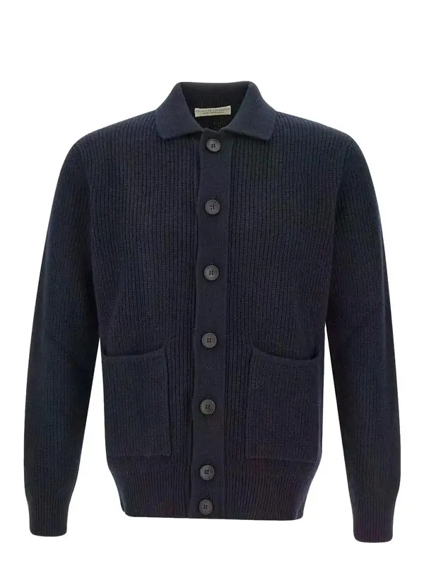 FILIPPO DE LAURENTIIS Ribbed Knit Cardigan - Blue