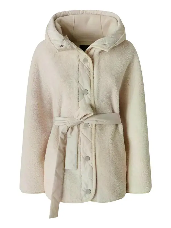 Pinko Hooded Belted Jacket - Neutrals