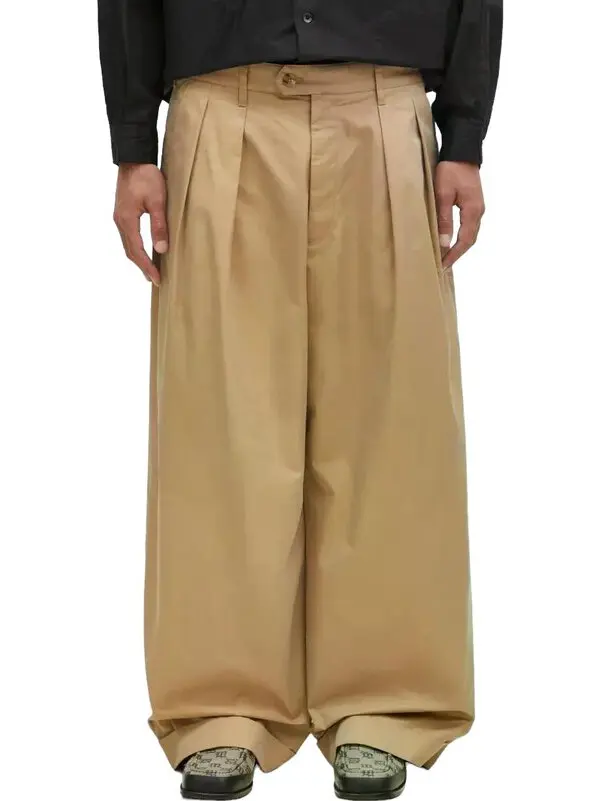 Engineered Garments Pleated Wide-leg Trousers - Brown