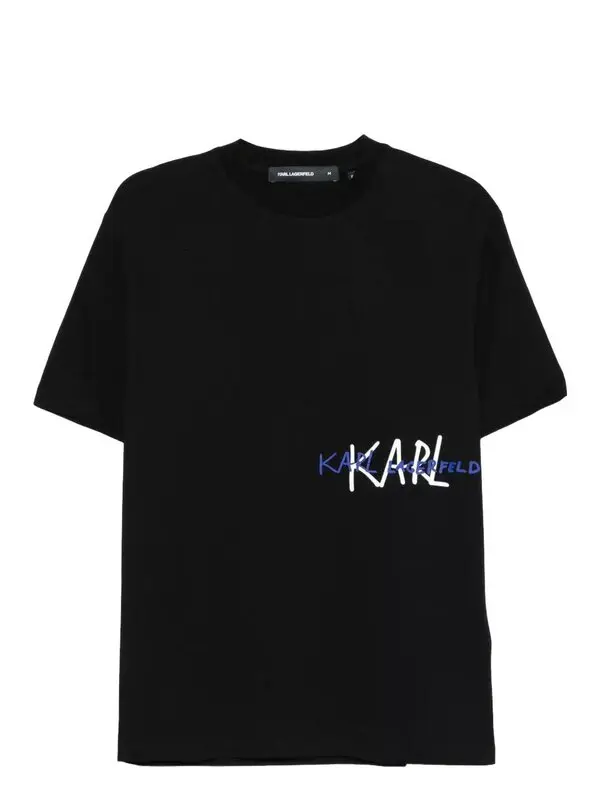 Karl Lagerfeld Embroidered Logo T-shirt - Black