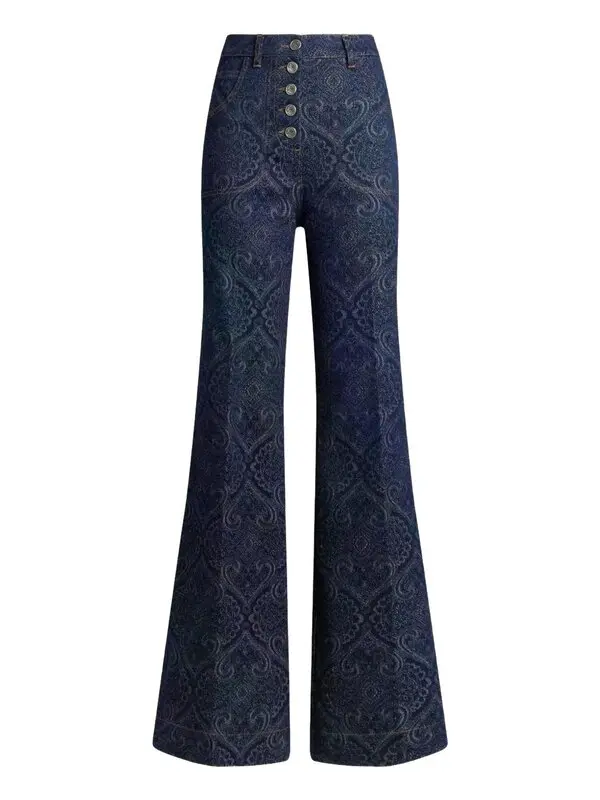 Etro Paisley-jacquard Jeans - Blue