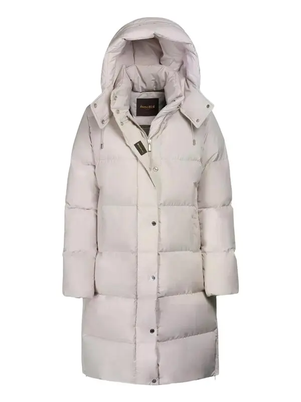 MOORER Quilted Hooded Coat - White