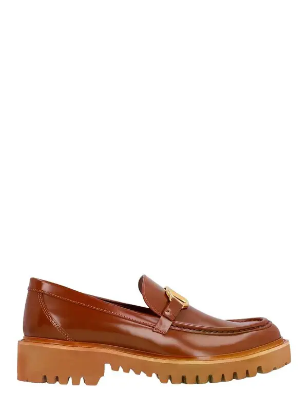 Valentino Garavani Vlogo Leather Loafers - Brown