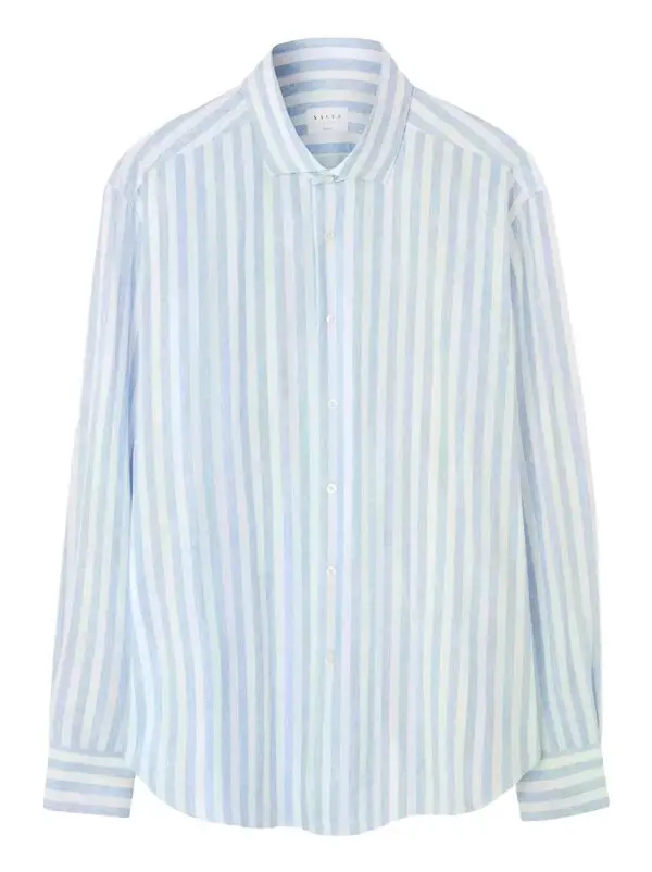 XACUS Striped Long-sleeved Shirt - Blue
