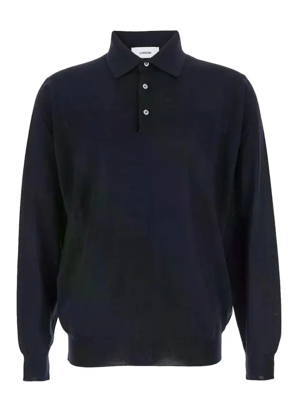 LARDINI Virgin Wool Polo Shirt - Blue