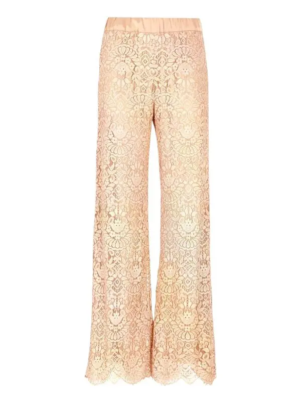 D.exterior Wide-leg Lace Trousers - Pink