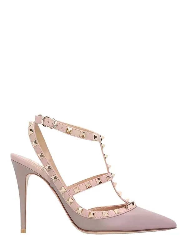 Valentino Garavani 100mm Rockstud T-strap Sandals - Purple