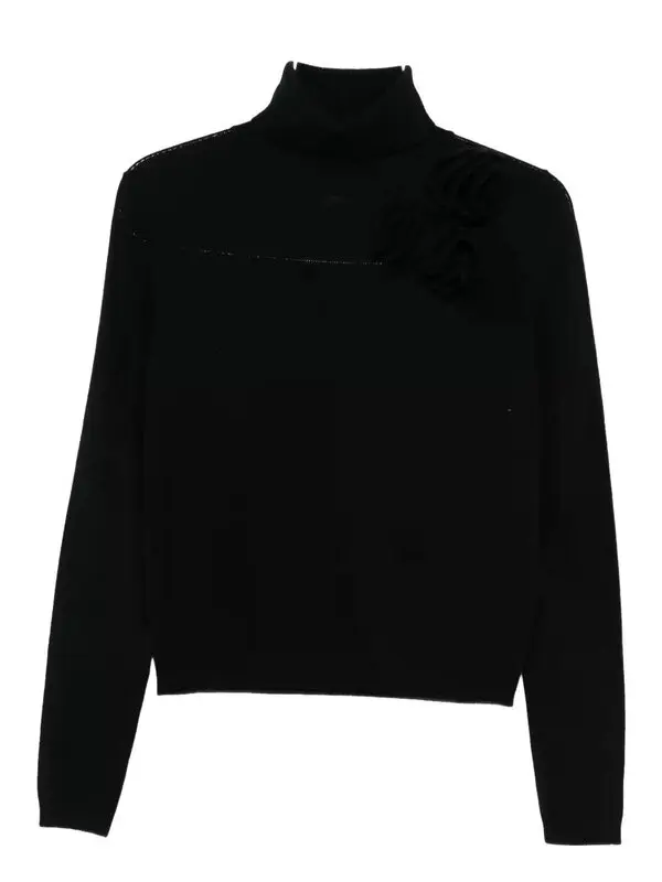 ALLUDE High-neck Wool-cashmere Blend Sweater - Black