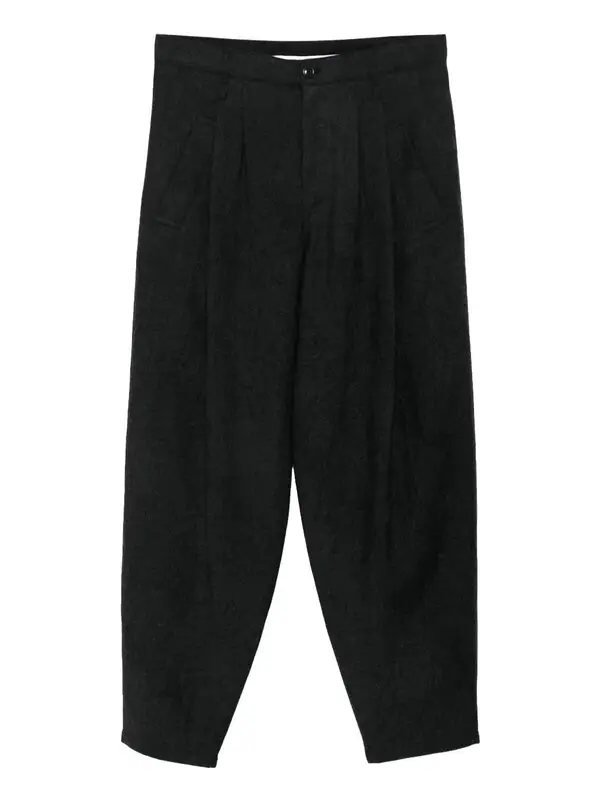 Giorgio Armani Pleated Wool Trousers - Grey