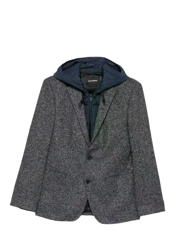 Karl Lagerfeld Hooded Blazer - Grey