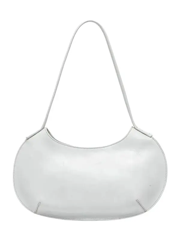 By Far Crescent Leather Tote Bag - White