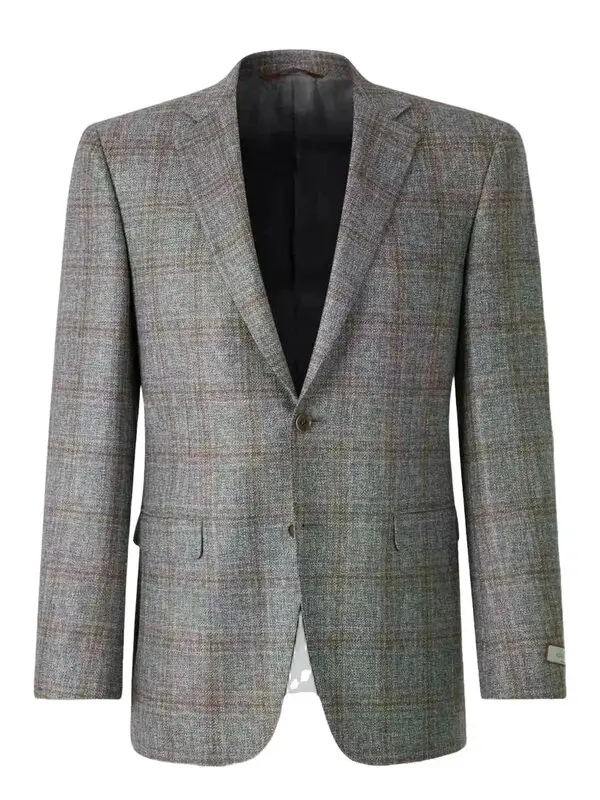 Canali Checked Single-breasted Blazer - Grey