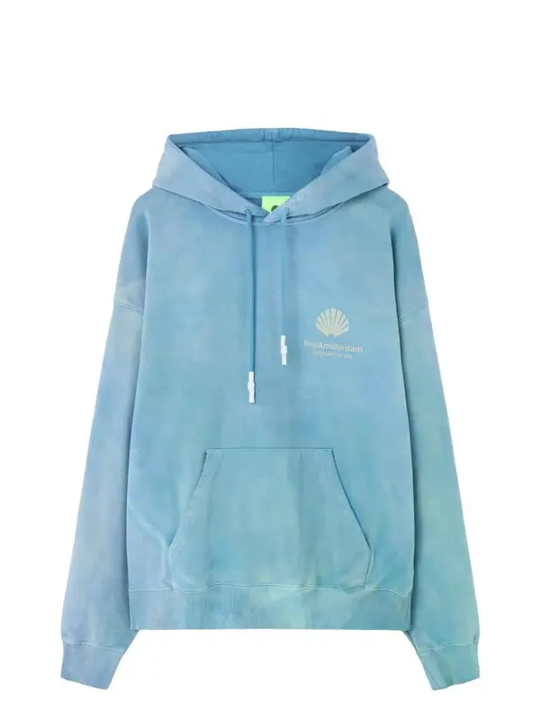 NEW AMSTERDAM Tie-dye Hoodie With Shell Logo - Blue