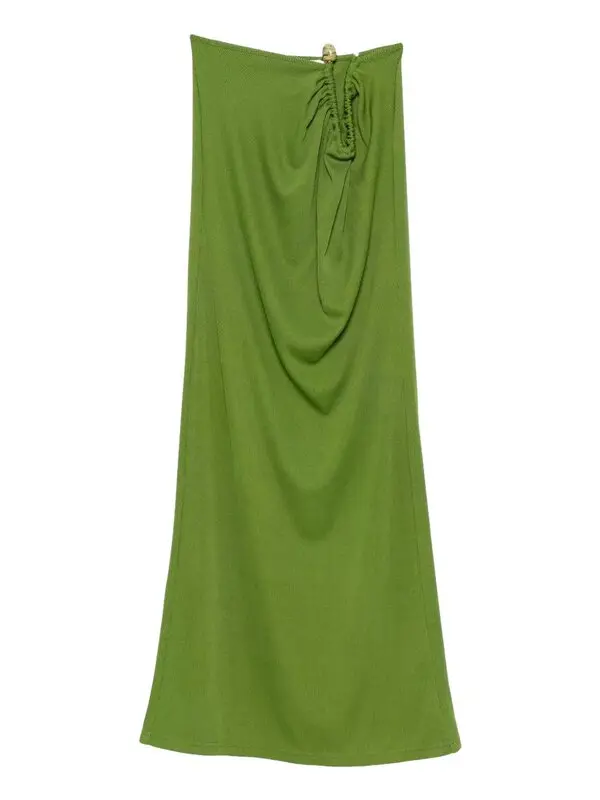 Christopher Esber Ribbed Gathered-effect Skirt - Green