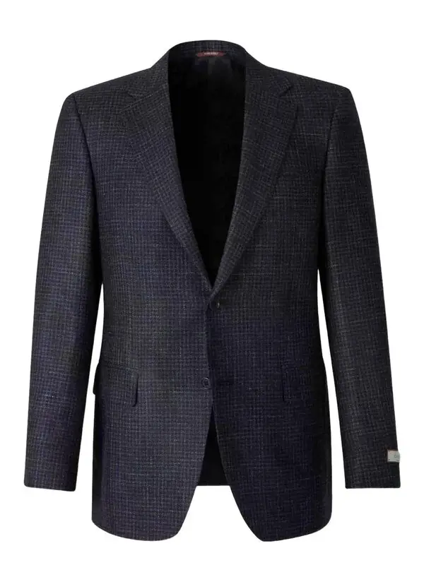 Canali Checked Single-breasted Blazer - Blue