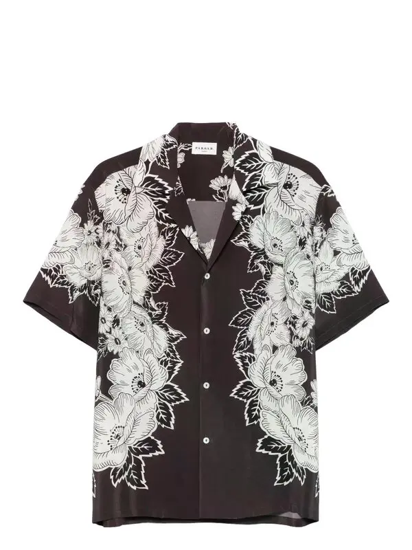 P.a.r.o.s.h Steven Floral Print Shirt - Brown