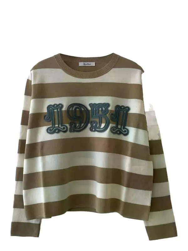 Max Mara Striped Crew-neck Sweater - White