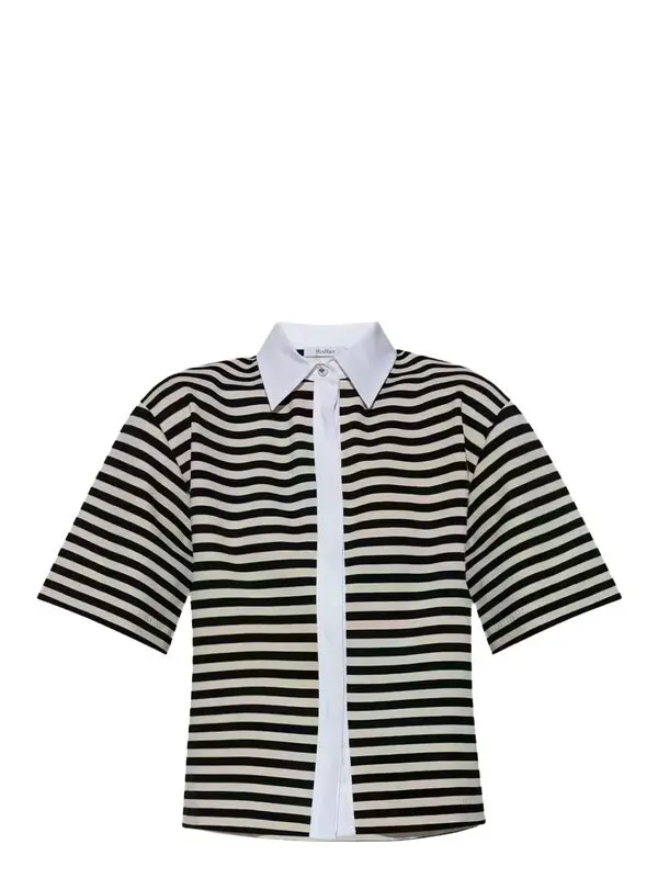 Max Mara Striped Short-sleeved Shirt - Black