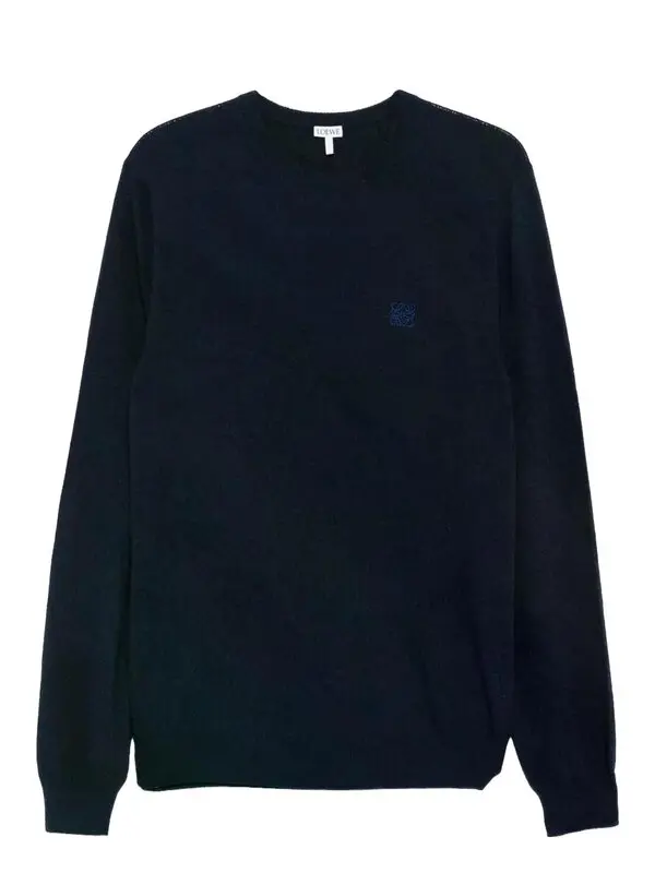 Loewe Logo-embroidered Crew-neck Sweater - Blue