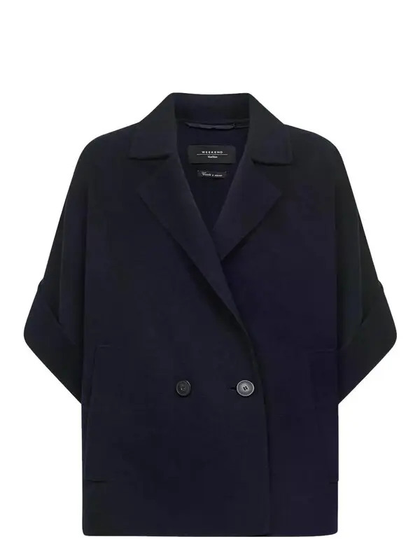 Max Mara Double-breasted Short-sleeve Coat - Blue