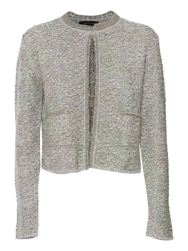 Fabiana Filippi Lurex-tweed Crew-neck Jacket - Grey