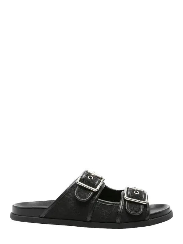 Gucci Double-buckle Leather Sandals - Black