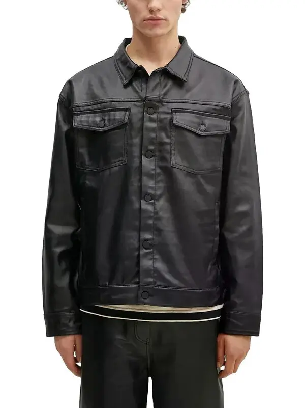 PLEASURES Button-fastening Flap-pocket Shirt Jacket - Black