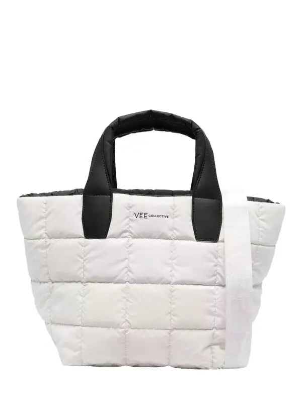 VEECOLLECTIVE Medium Porter Square-pattern Tote Bag - White