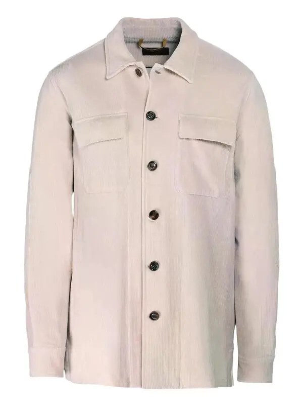 MOORER Nowel-u08 Corduroy Patch-pocket Overshirt - Neutrals
