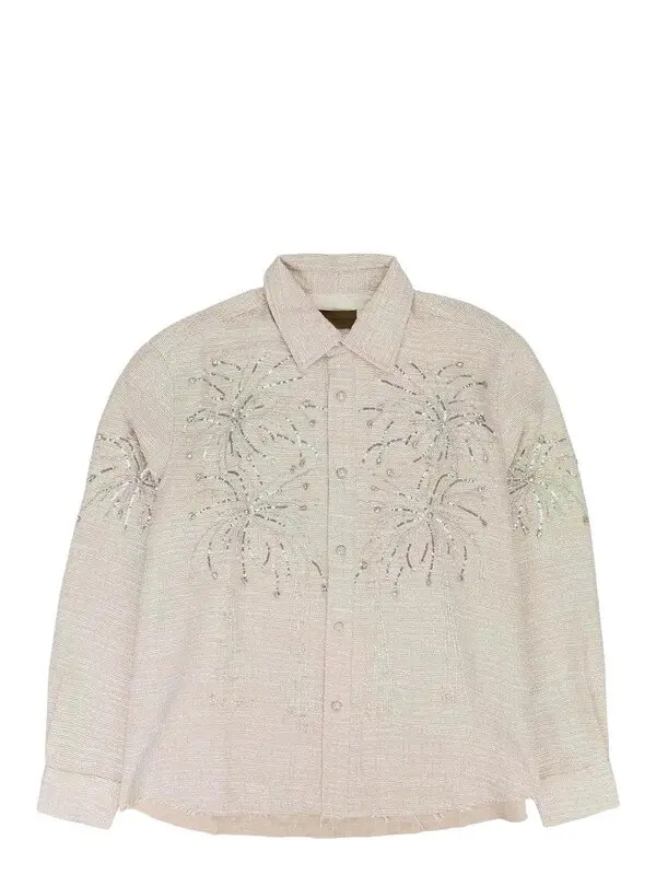 BIRTH OF ROYAL CHILD Beaded Fireworks Shirt - White