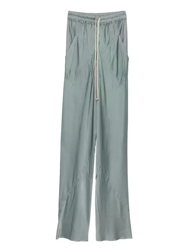 Rick Owens Drawstring Satin Trousers - Green
