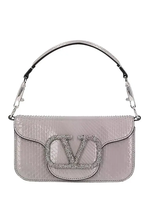 Valentino Garavani Crystal-embellished Shoulder Bag - Grey