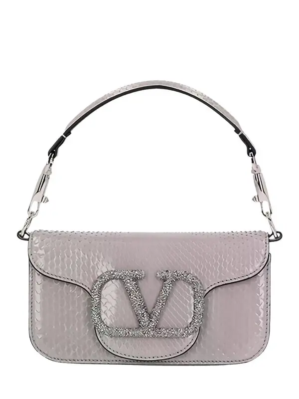 Valentino Garavani Crystal-embellished Shoulder Bag - Grey