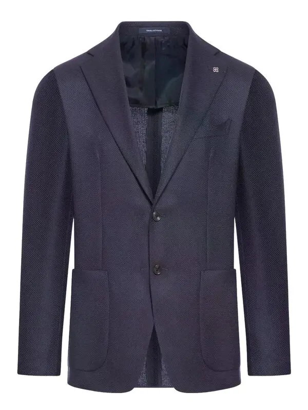 Tagliatore Pique-texture Single-breasted Blazer - Blue