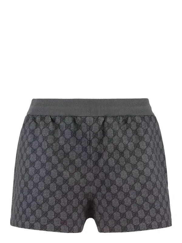 Gucci All Over Gg Print Elastic-waist Shorts - Grey