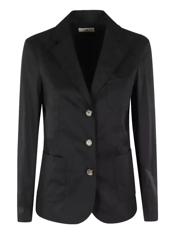 MYTHS Single-breasted Patch-pocket Blazer - 999 Nero