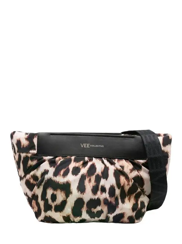 VEECOLLECTIVE Medium Caba Leopard-print Clutch - Neutrals