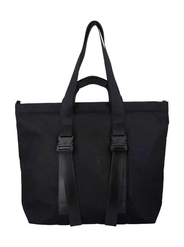 Y3 Buckle-strap Shopper Tote Bag - Black