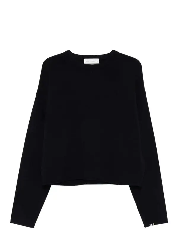 EXTREME CASHMERE X Round-neck Cropped Sweater - Blue