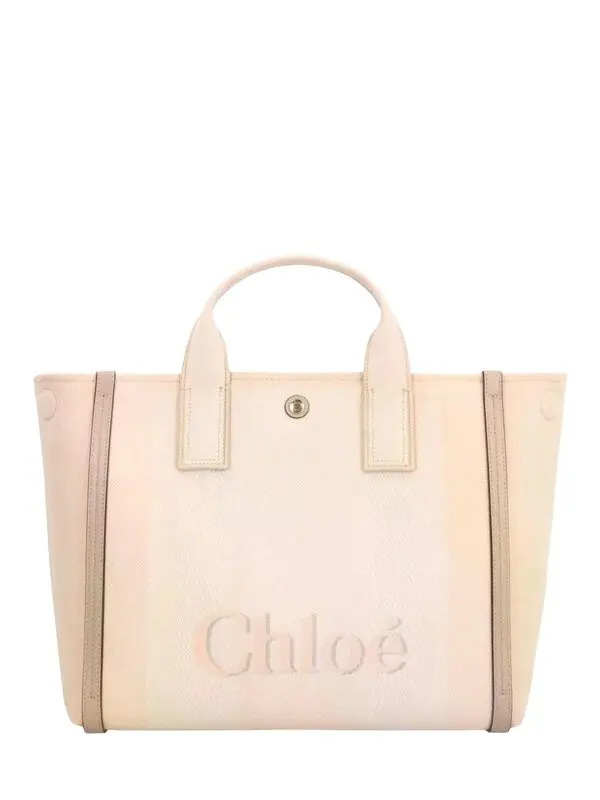 Chloé Small Logo-detail Canvas Tote Bag - Pink
