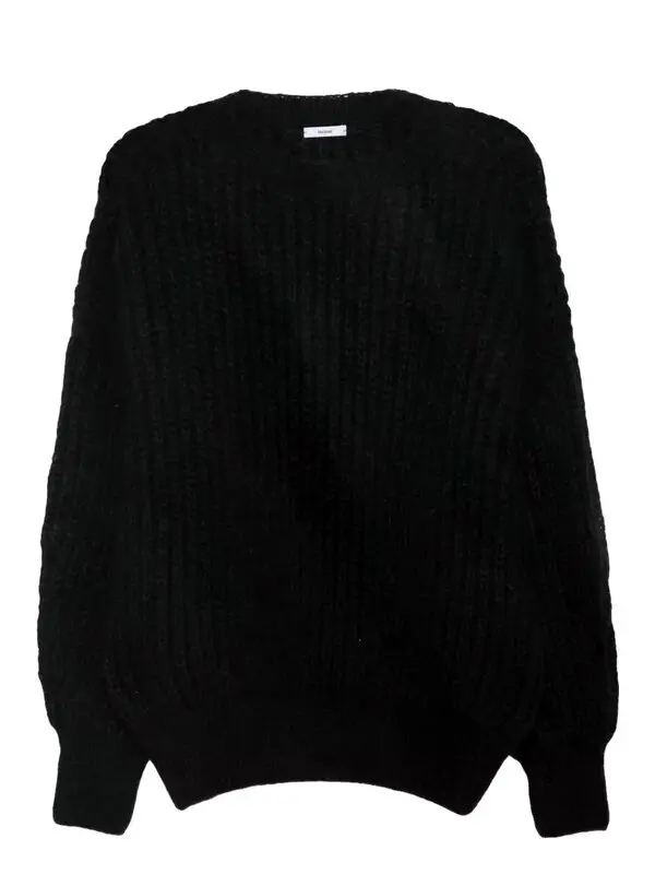 Maiami Ribbed Balloon-sleeve Sweater - Black