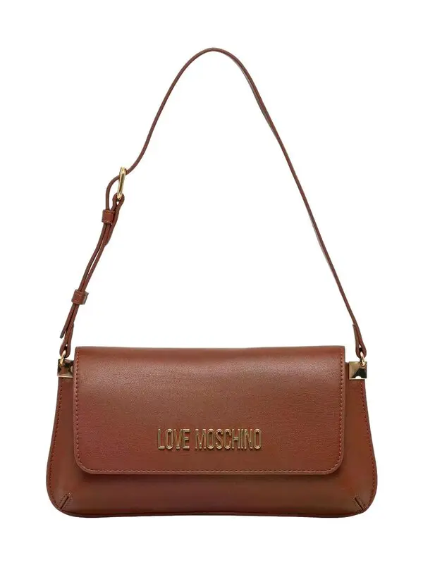 Moschino Logo Flap Shoulder Bag - Brown