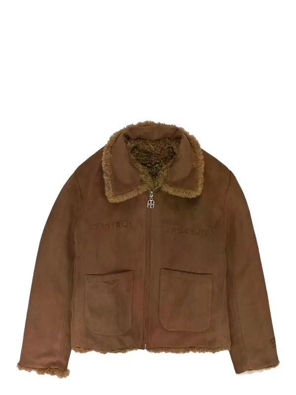 BIRTH OF ROYAL CHILD Floral-motif Suede Jacket - Brown