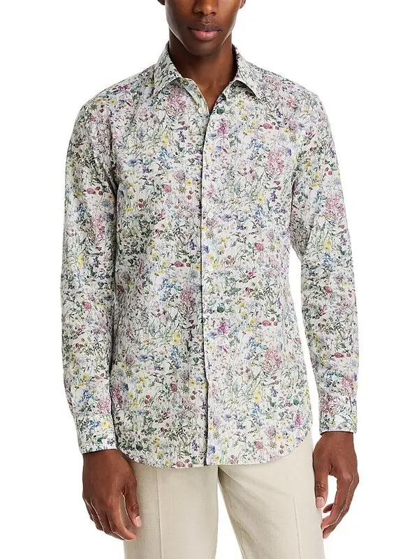 Paul Smith Tailored Floral Print Shirt - White