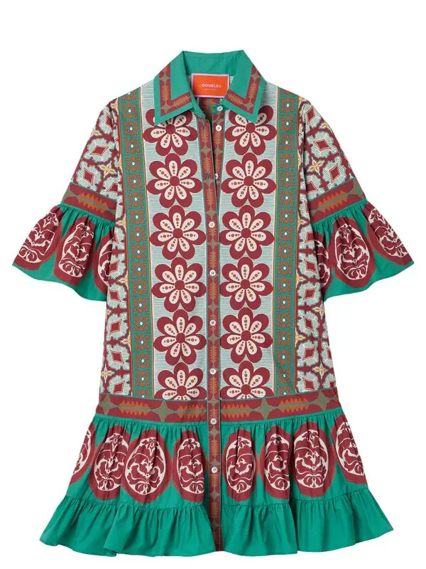 La DoubleJ Choux Floral-print Mini Shirt Dress - Multi