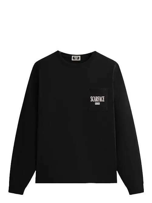 Kith X Scarface Statue Long Sleeve Pocket Tee Shirt - Black