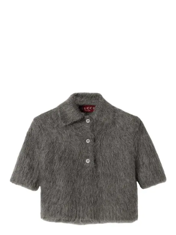 Gucci Brushed Extra Fine Mohair Top - Grey