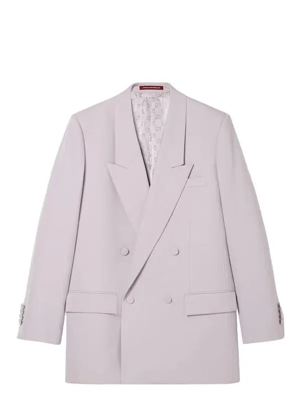 Gucci Double-breasted Wool Gabardine Jacket - Pink
