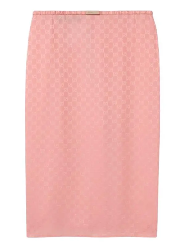 Gucci Gg Silk Jacquard Skirt - Pink