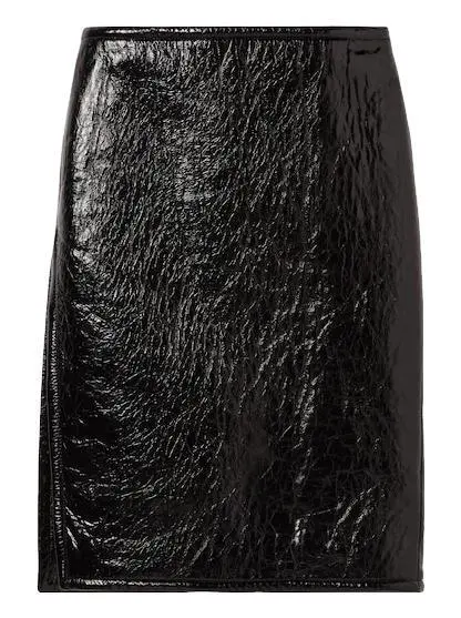 Gucci - Shiny Leather And Neoprene Skirt